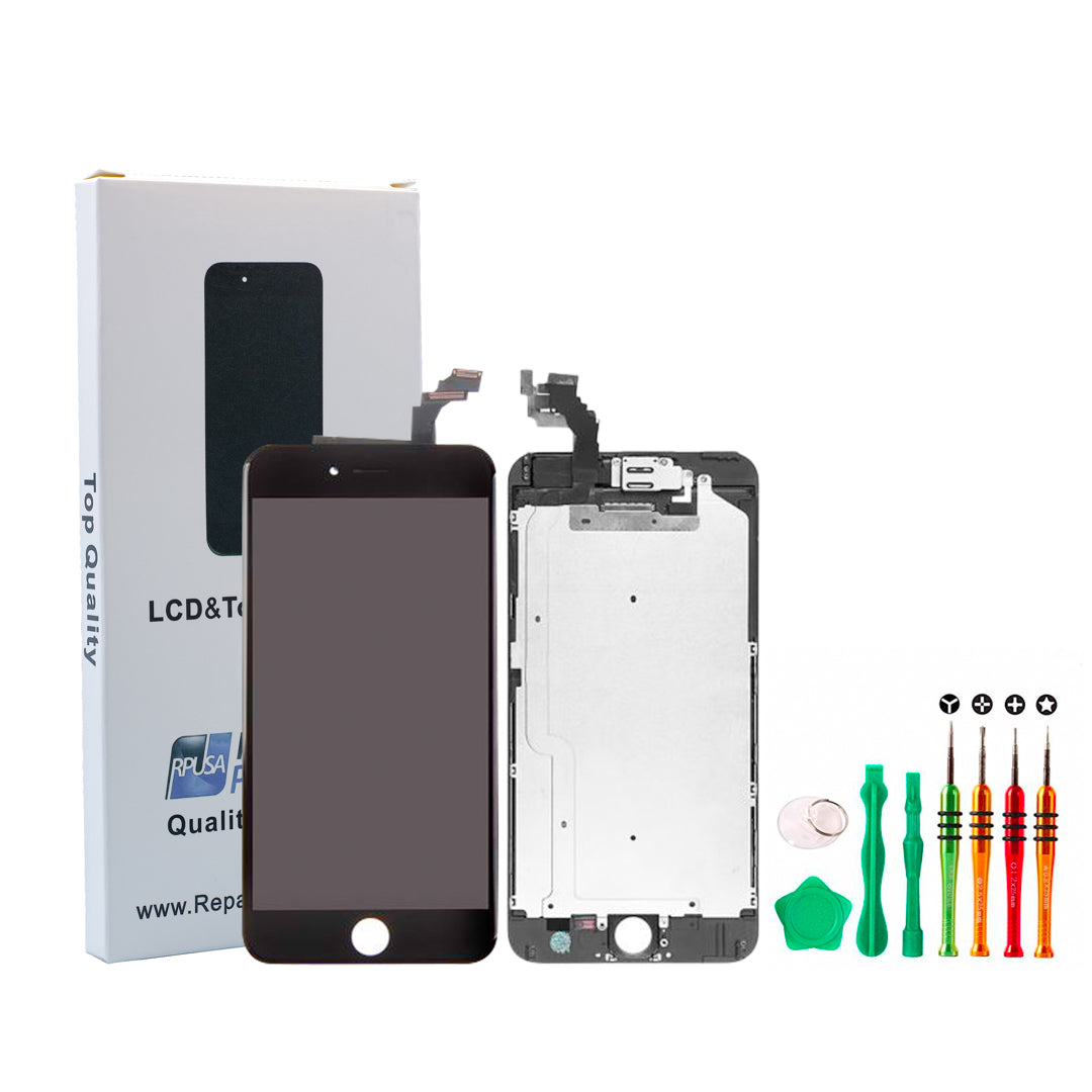 Screen Repair Kits :: iPhone 6 Plus Black Premium Glass Screen ...